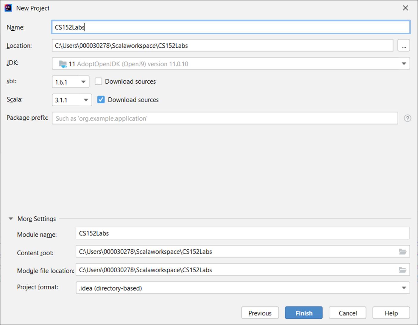 Notice that I've chosen the latest version of sbt and the latest ...