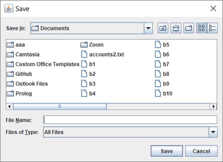 · Save remembers the file name entered by the userso that it doesn't ...